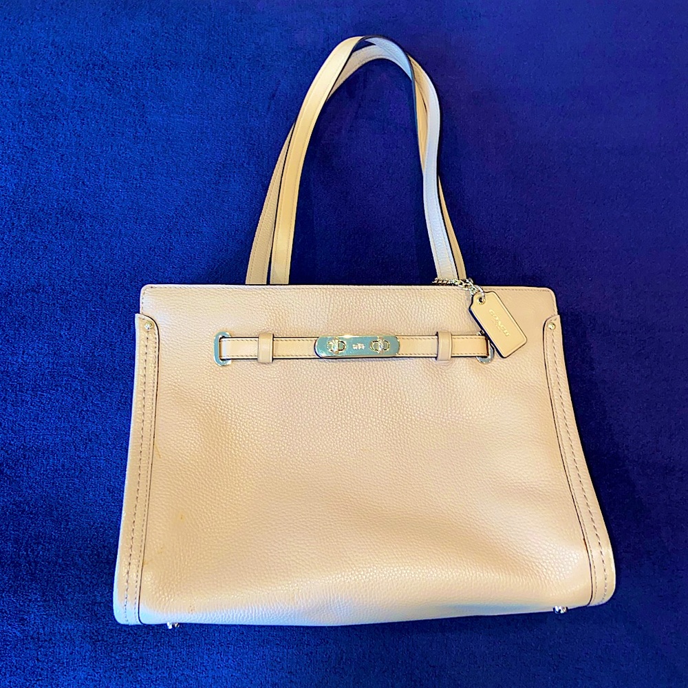 Coach Small Satchel Handbag In Light Brown - Gem